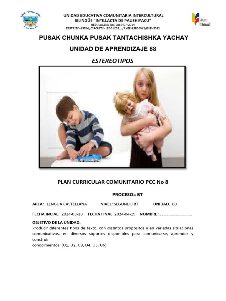 GUIA No 1 L. CASTELLANA 2DO BT UNI.-1 | PDF | Multilingüismo | Cognición