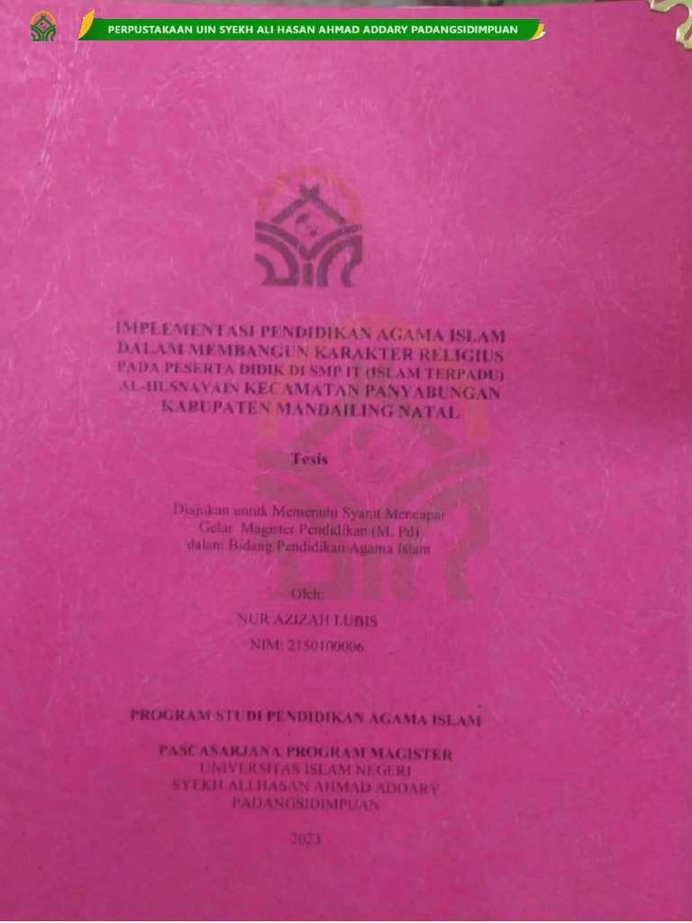 Implementasi Pendidikan Agama Islam Dalam Membangun Karakter Religius ...