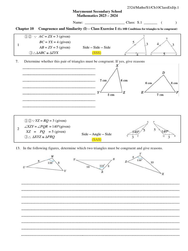 Congruence and Similarity Chapter 10 | PDF | Triangle | Euclidean Plane Geometry