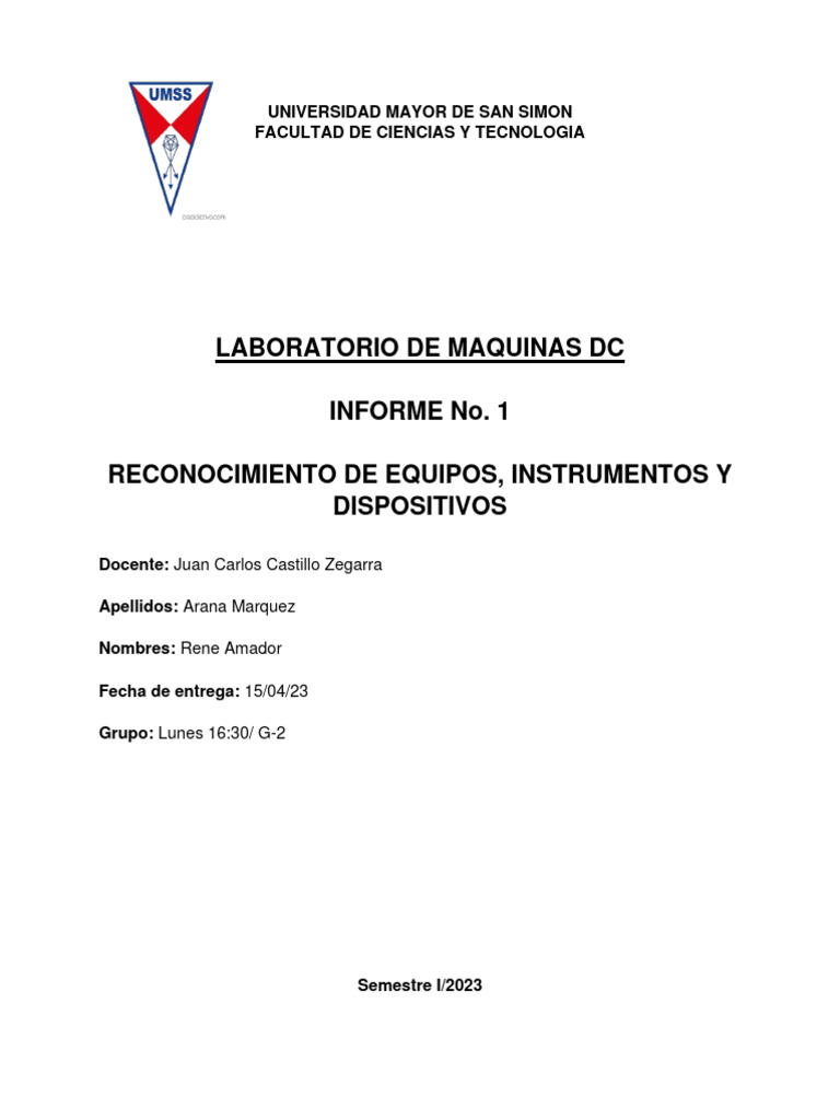 INF 1 LAB DC Rene Arana | PDF | Corriente eléctrica | Red eléctrica
