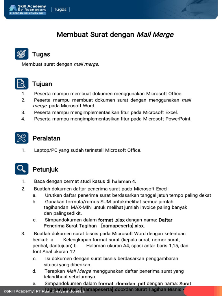 Surat Bisnis Mail Merge di Word | PDF | Karier & Perkembangan