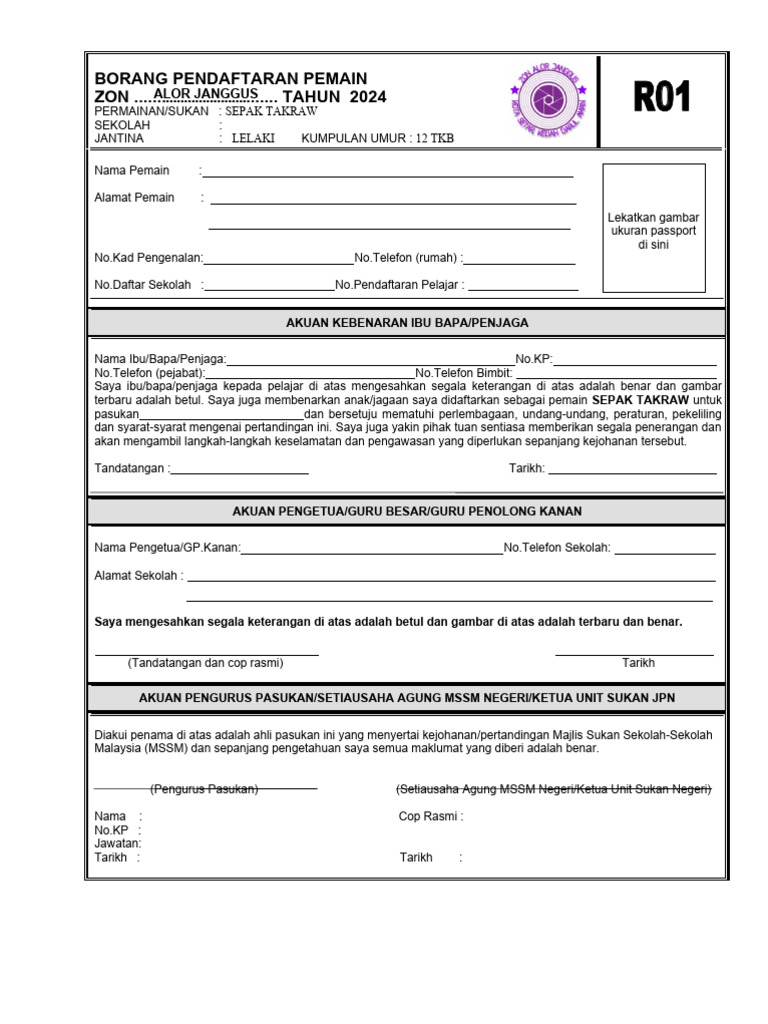 Borang R01-R04 | PDF