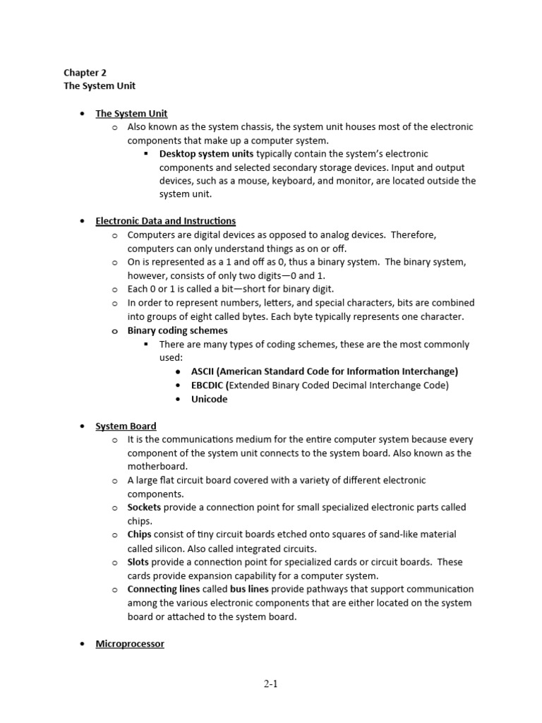 2 SYSTEM UNIT | Download Free PDF | Computer Data Storage | Random Access Memory