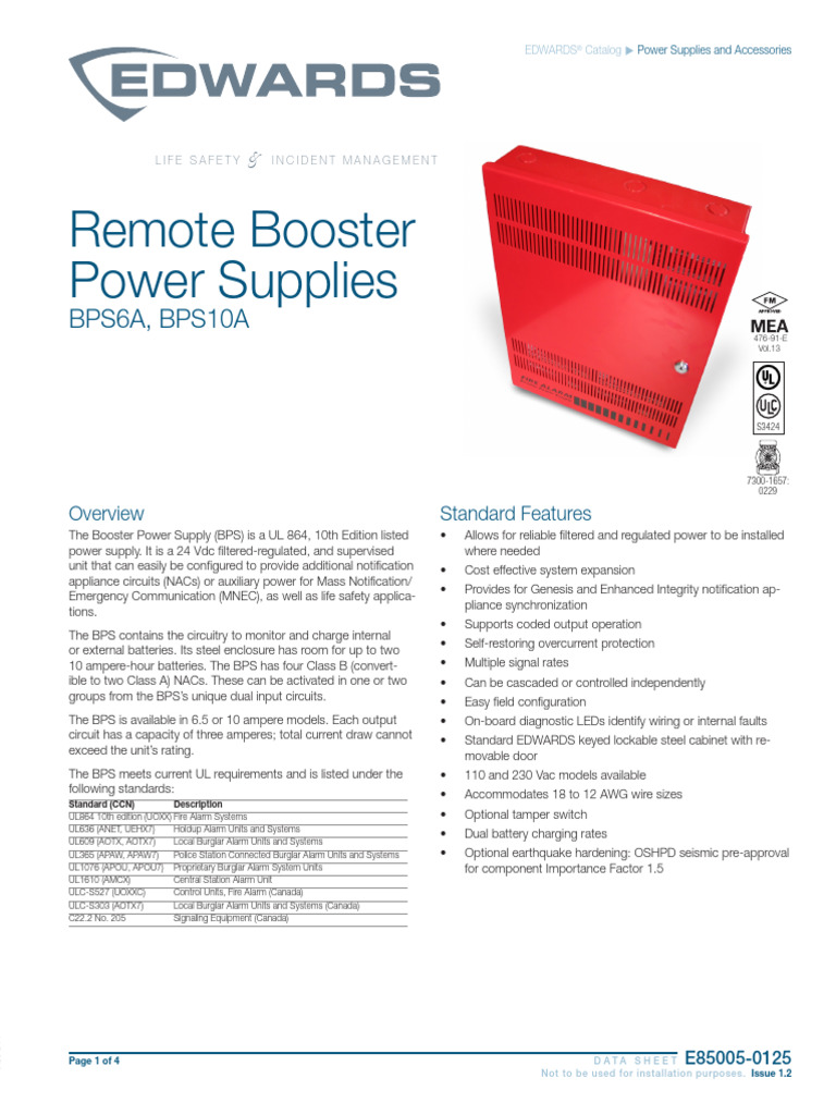 E85005-0125 - Remote Booster Power Supplies | PDF | Power Supply | Amplifier