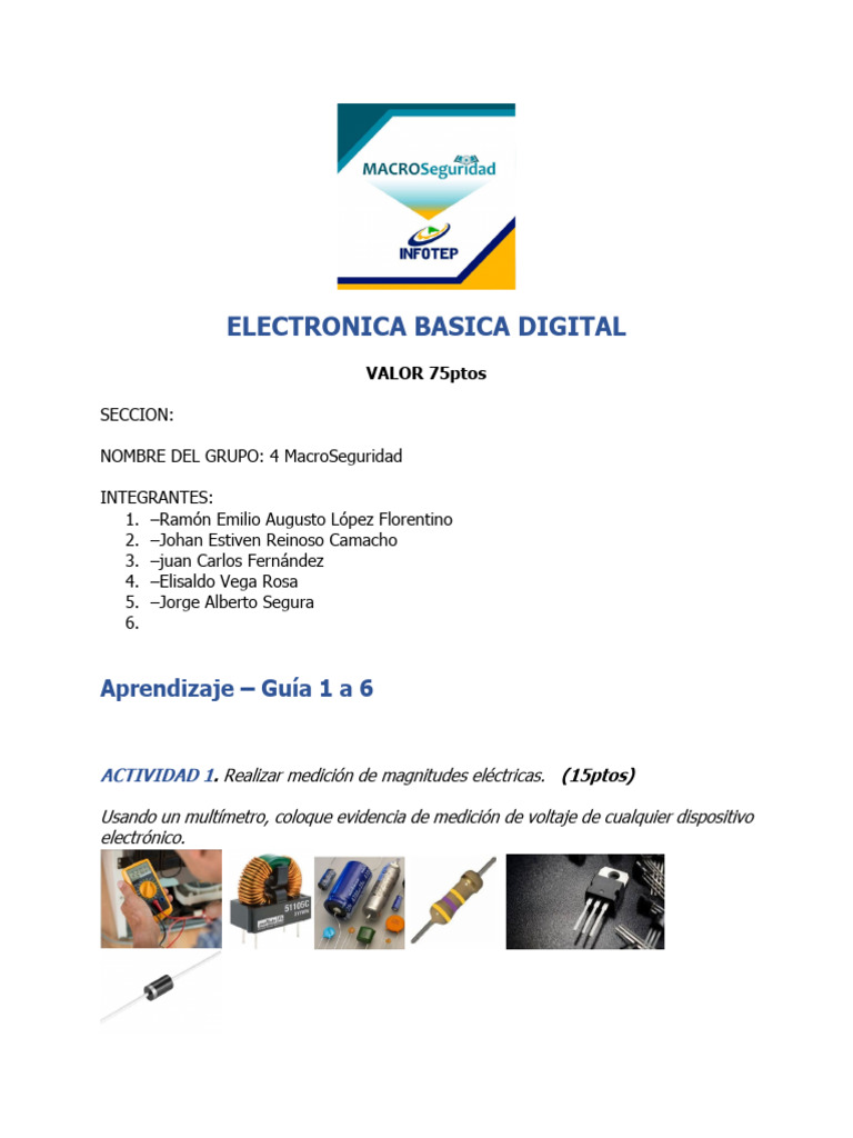 Ejercicio Practico Modulo 3 Electronica Basica Digital | PDF | Decimal | Inductor