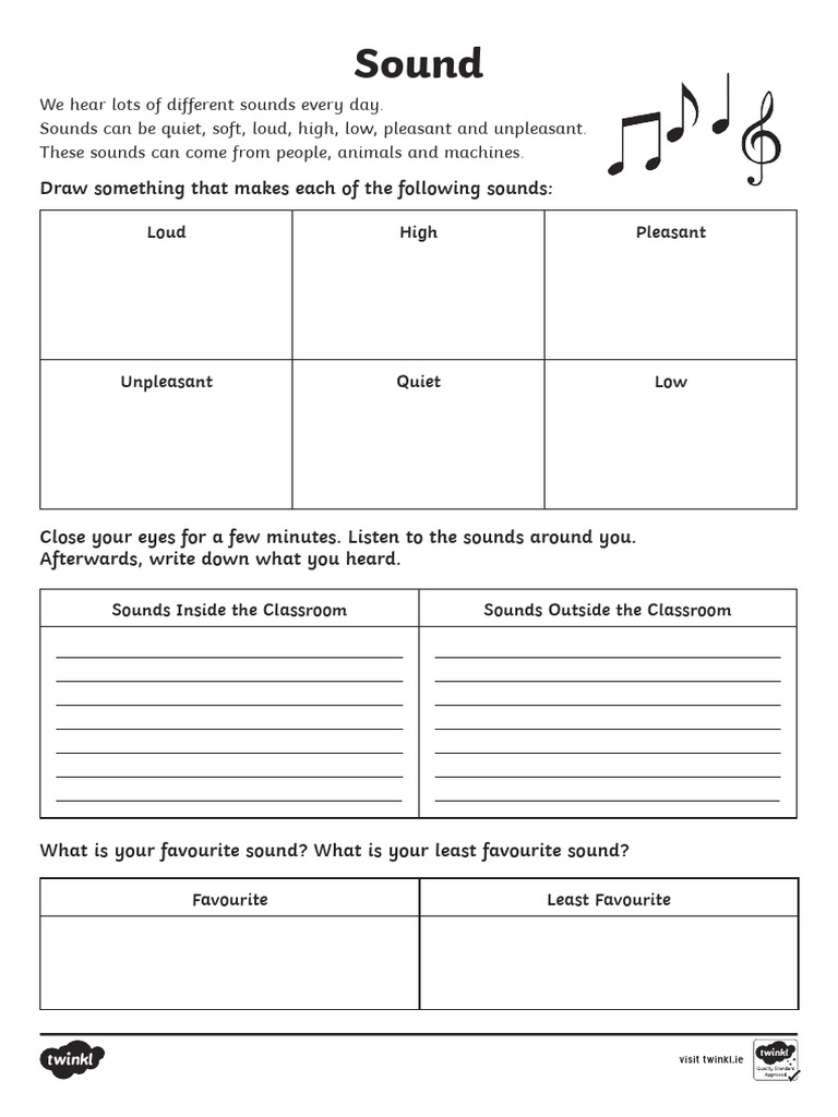 Types of Sounds Activity Sheet - Ver - 1 | PDF
