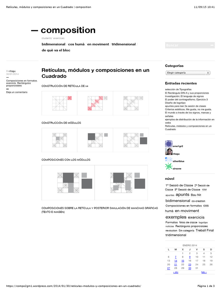 Retículas, Módulos y Composiciones en Un Cuadrado - Composition | PDF ...