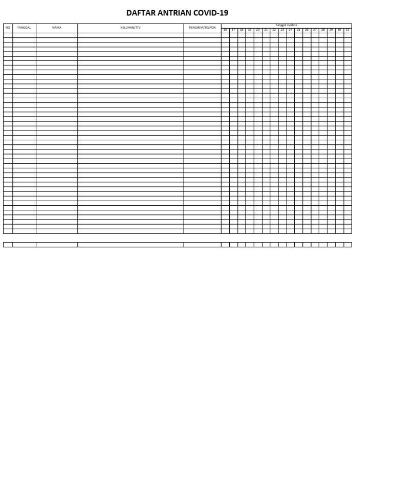 Daftar Antrian Covid-19 | PDF