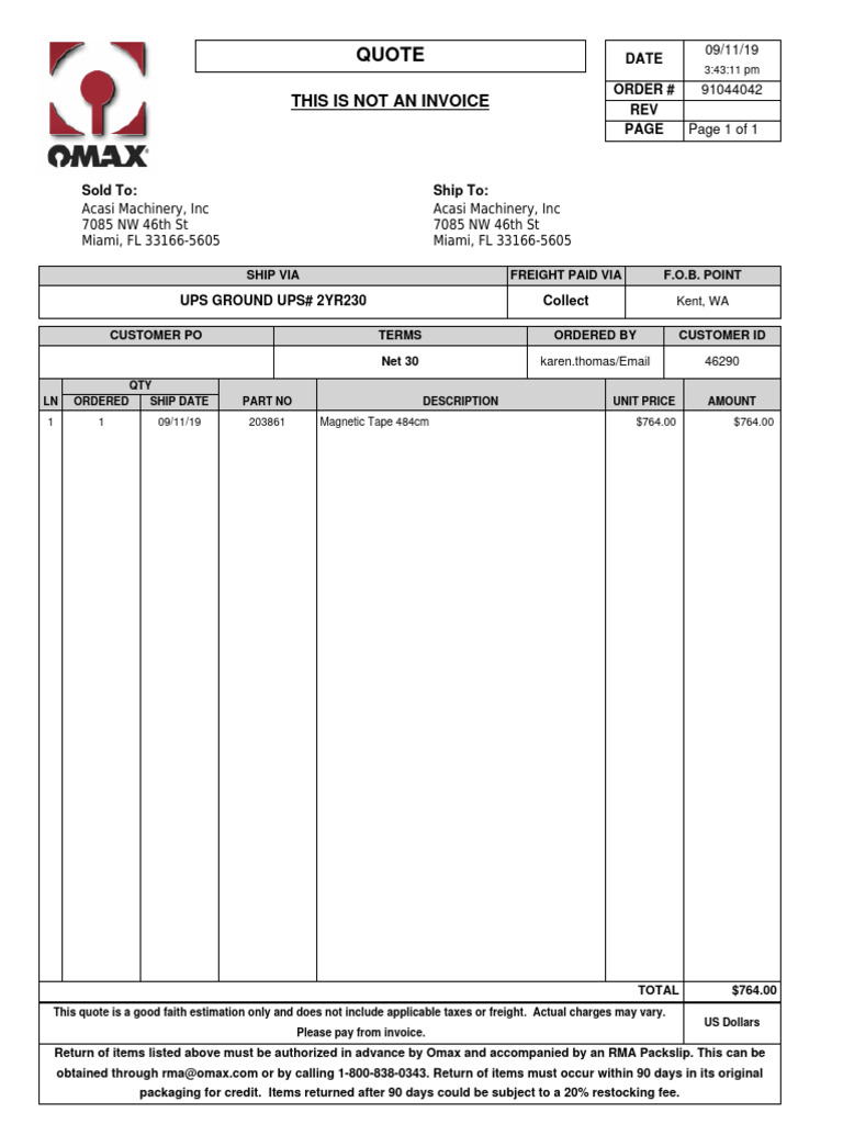 Cinta Magnetica Omax | PDF | Payments | Taxes