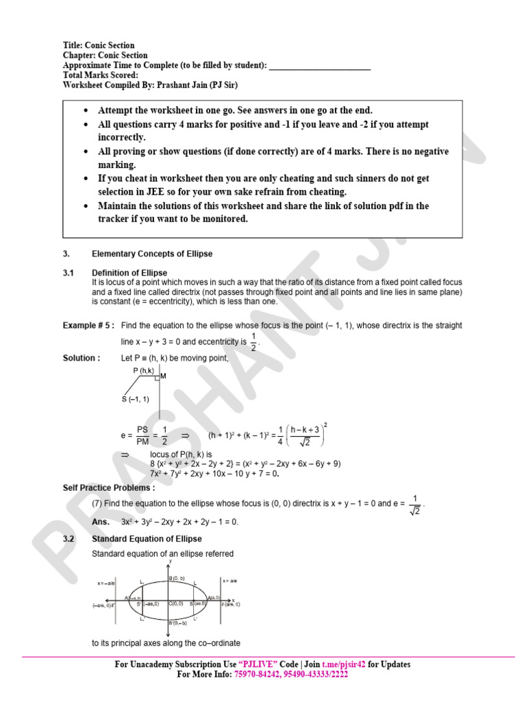 Worksheet 2 Ellipse And Hyperbola Pdf Ellipse Euclidean Plane Geometry