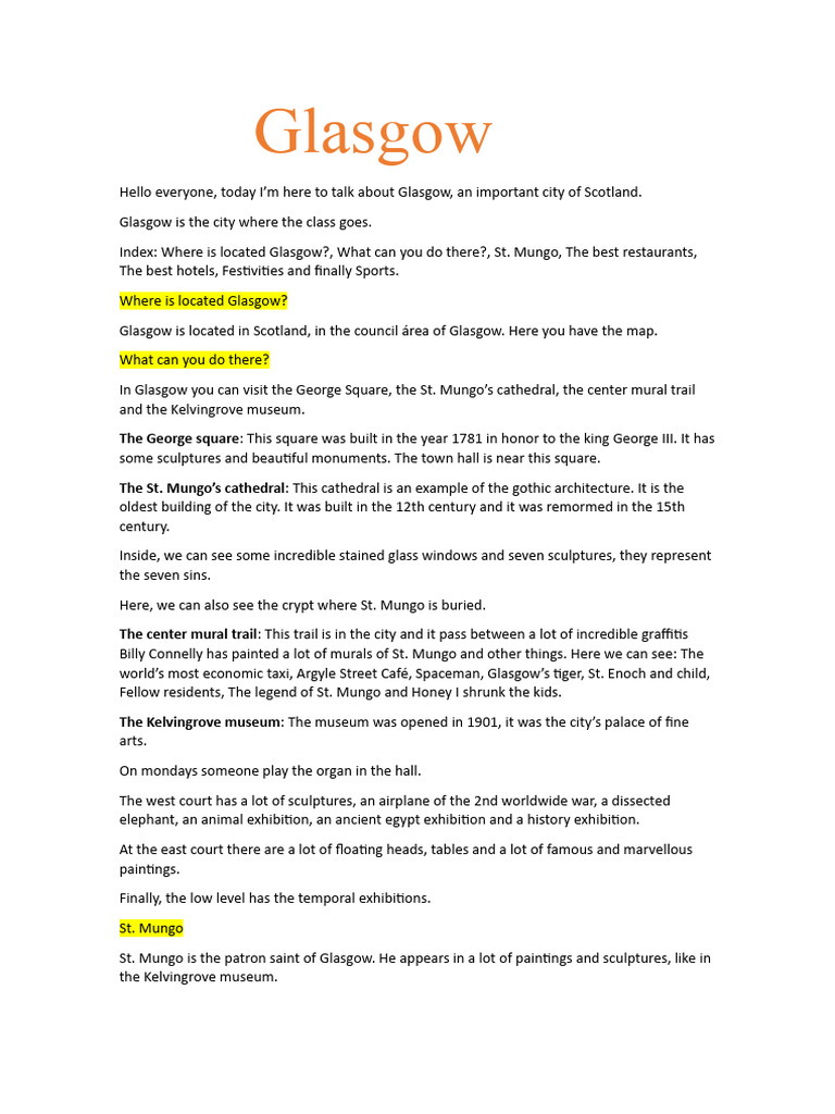 Glasgow | Download Free PDF | Glasgow