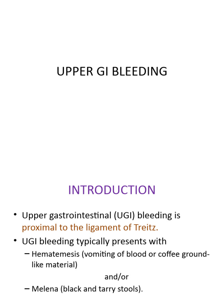 UPPER GI BLEEDING in pediatrics age group | PDF | Gastrointestinal ...
