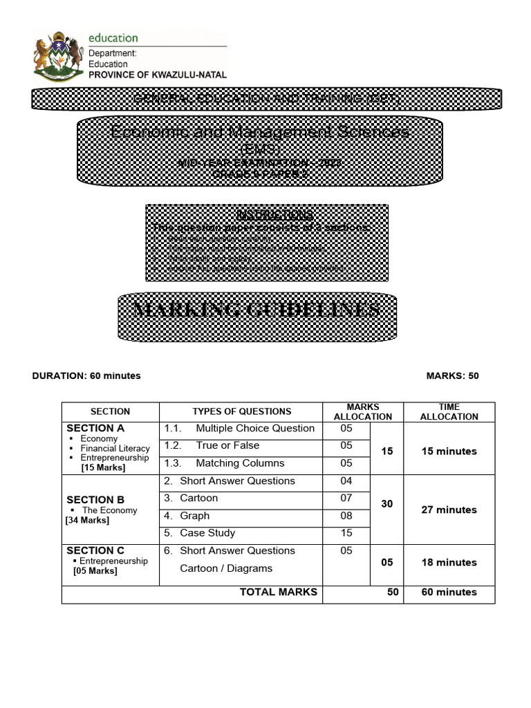 EMS P2 9 Marking Guidelines PAPER MID YEAR 2023 | Download Free PDF ...