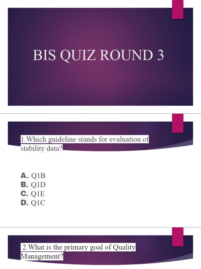 Bis Quiz Round 3 | PDF | Quality Management | Six Sigma