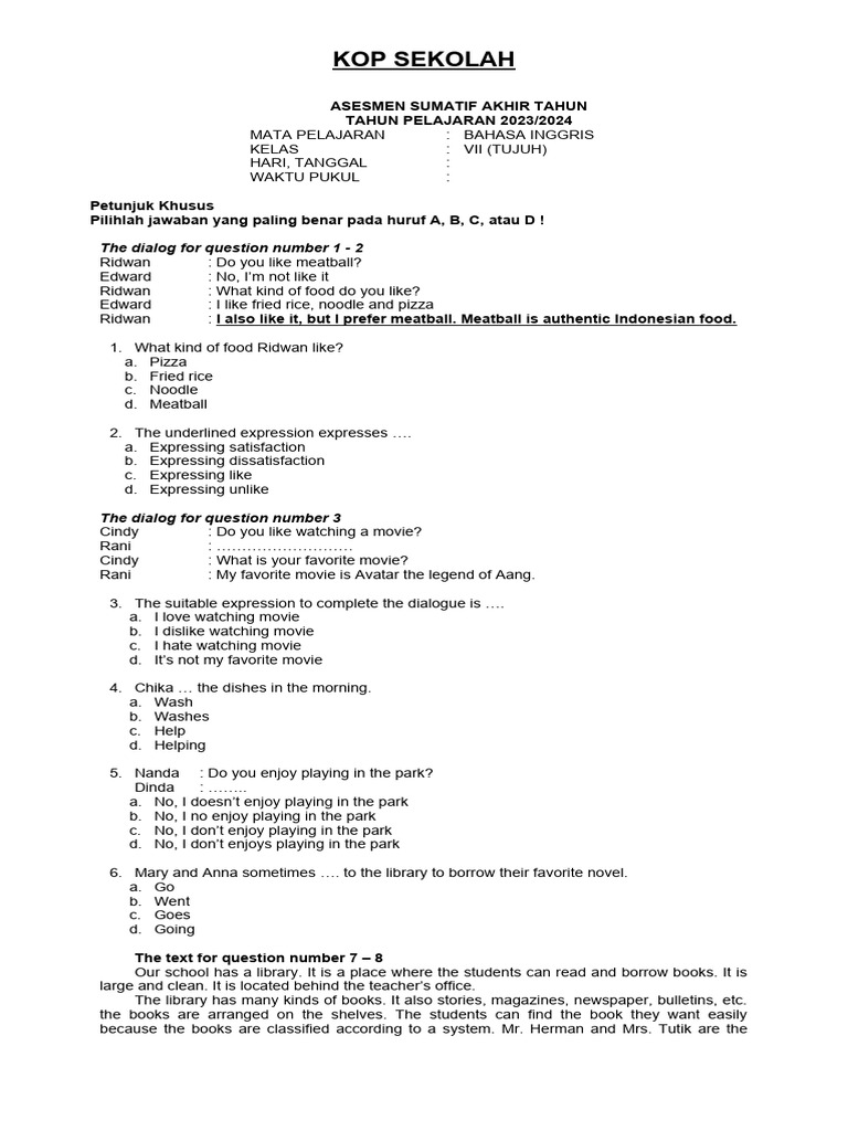 Soal B.Inggris VII | PDF | Planets | Natural Satellite