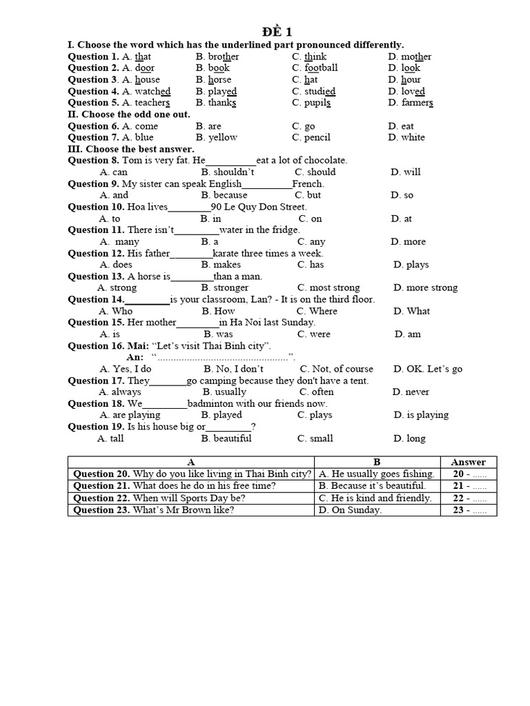 English Language Practice Test | PDF