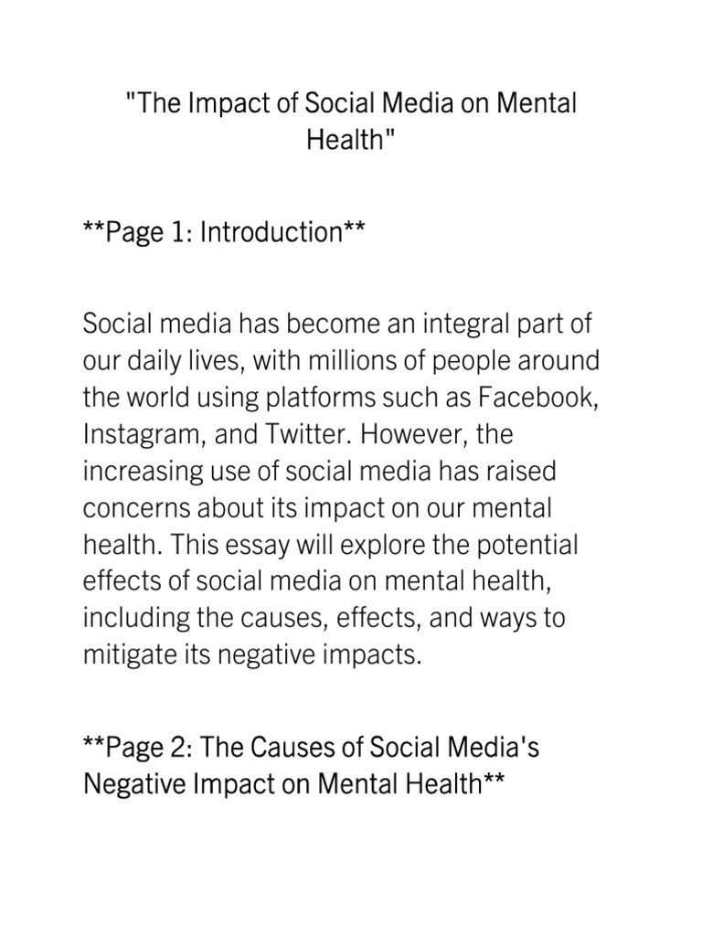 Impact of Social Media On Health | PDF | Popular Culture & Media ...