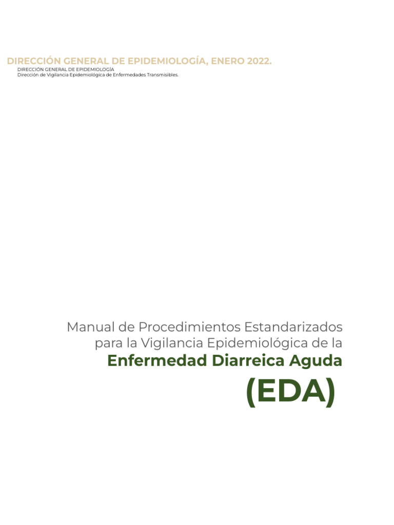 Vigilancia Epidemiológica EDA: Manual 2022 | PDF | Epidemiología ...