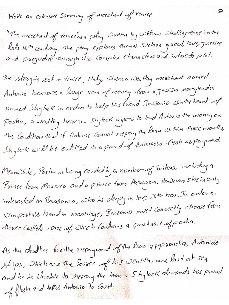 Summary and Character Sketch | PDF