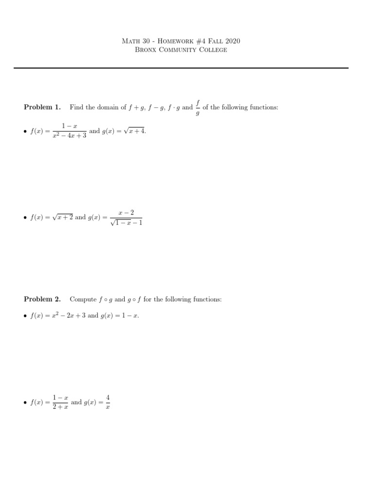 Math 30 Homework Solutions | PDF