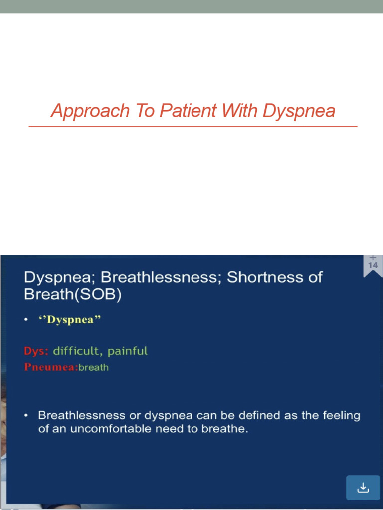 Approach To Patient With Dyspnea | PDF | Iron | Hematology