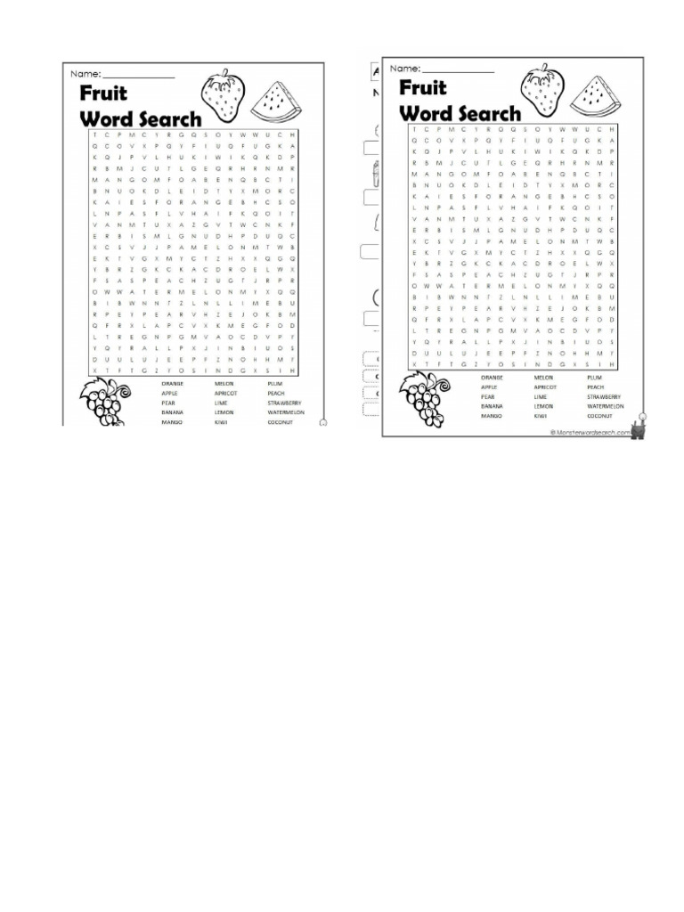 fruit wordsearch | PDF