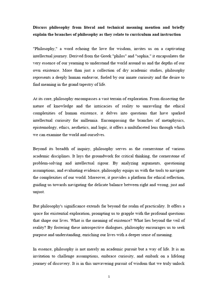 Philosophy's Role in Education | PDF | Knowledge | Epistemology