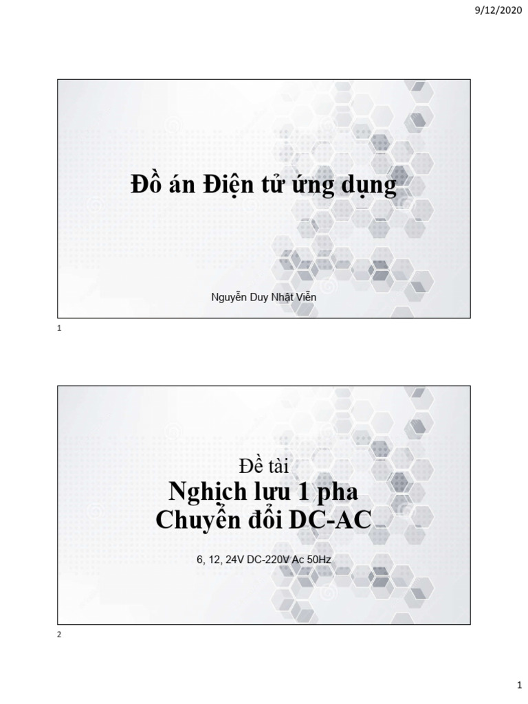 Đồ án Điện tử ứng dụng - Nghich luu | PDF
