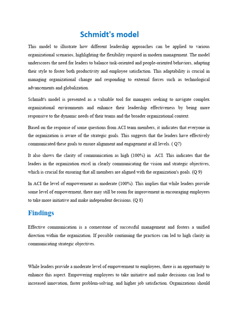 Schmidt Model | PDF | Leadership | Empowerment