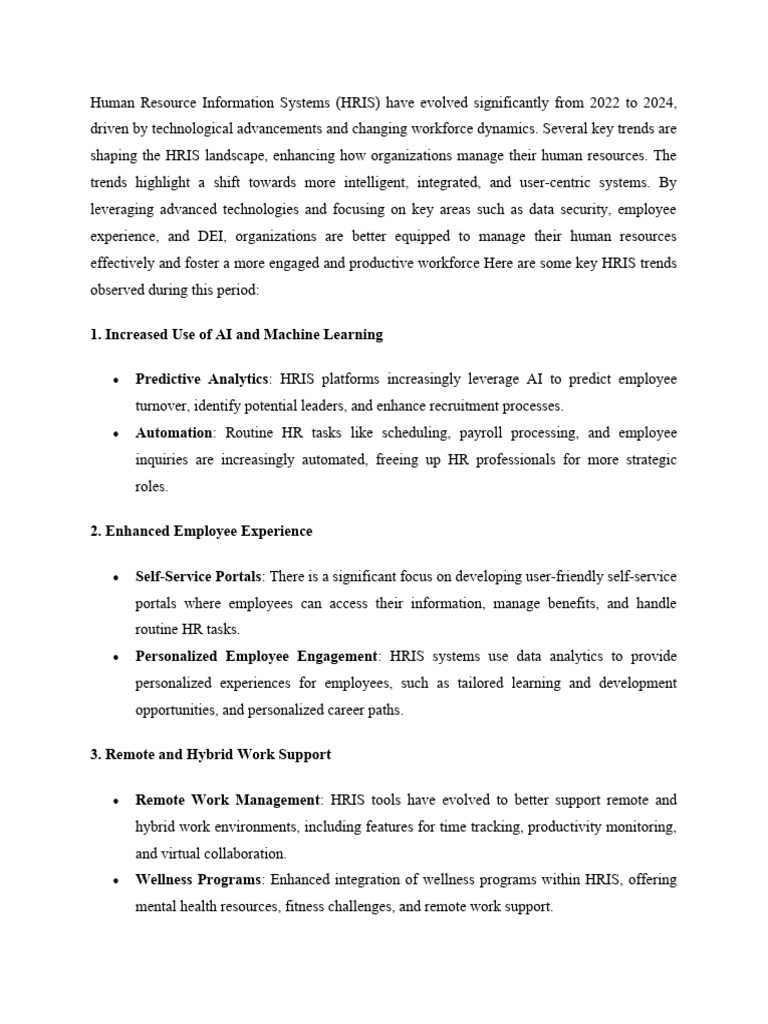 Human Resource Information Systems Trends | PDF | Computing | Business