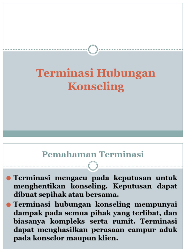 6 Terminasi Hubungan Konseling | PDF