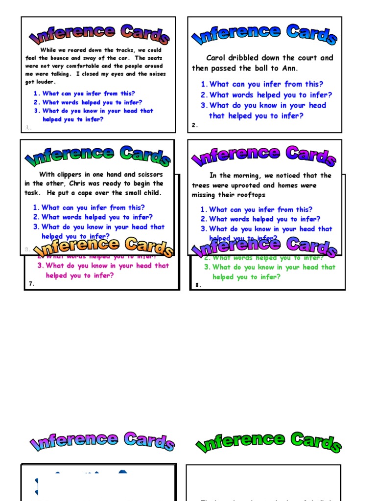 Inference Task Cards | PDF