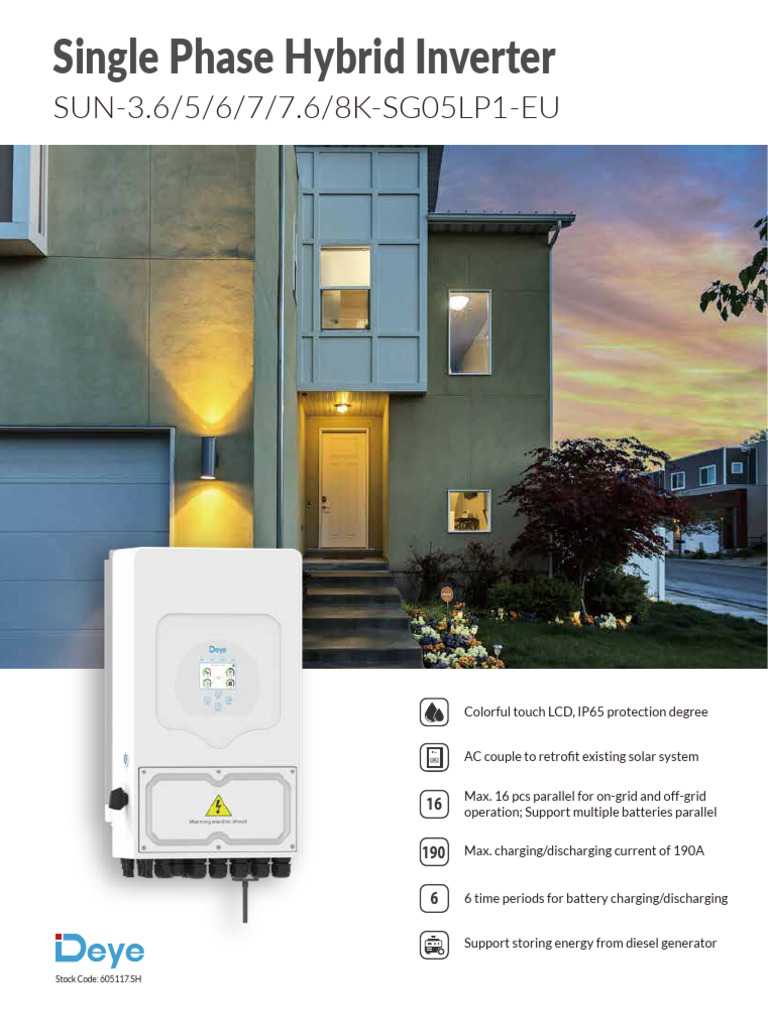 Datasheet - Sun 3.6 8k sg05lp1 Eu - 240416 - en | PDF | Alternating ...