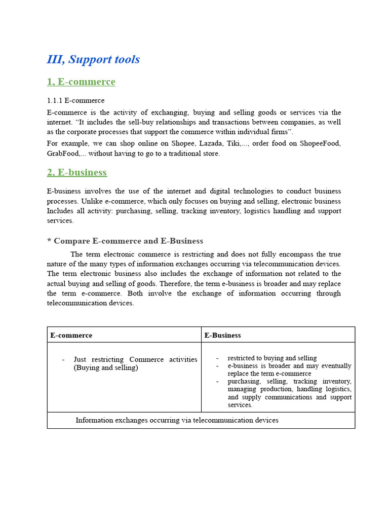 III, Support Tools | Download Free PDF | E Commerce | Electronic Business