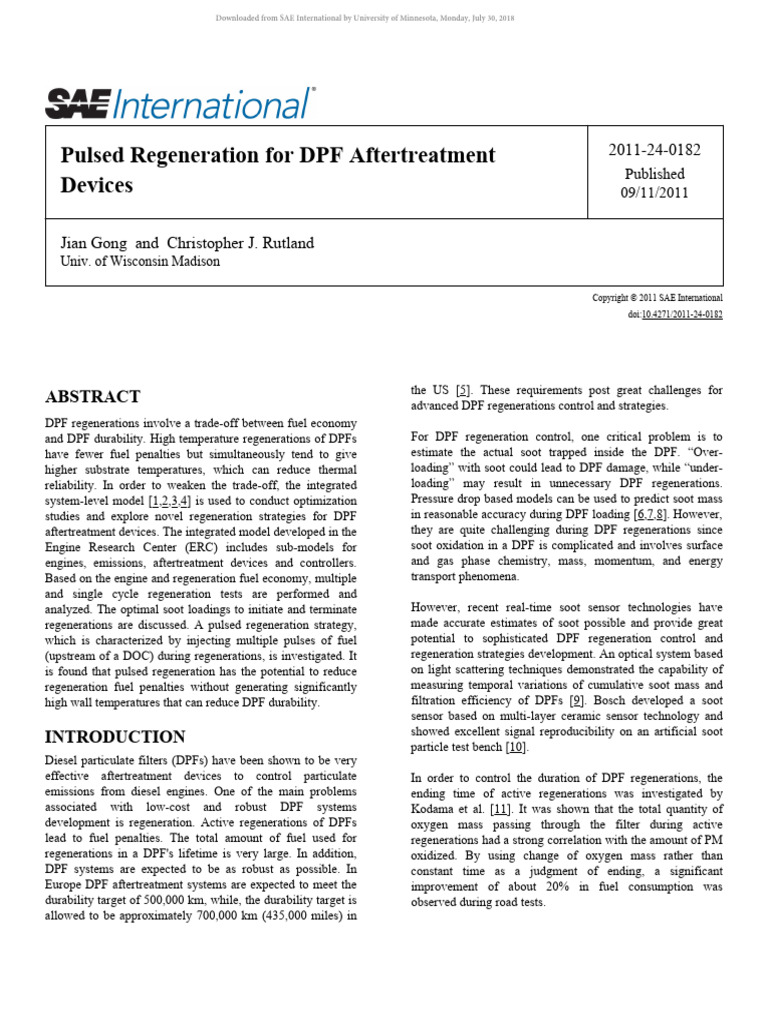 DPF pulsed regen | PDF