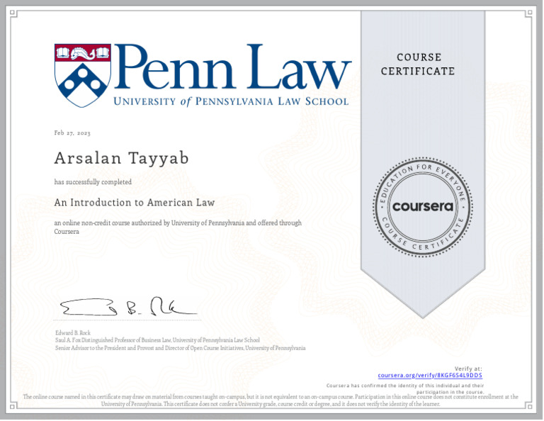 An Introduction To American Law Coursera | PDF