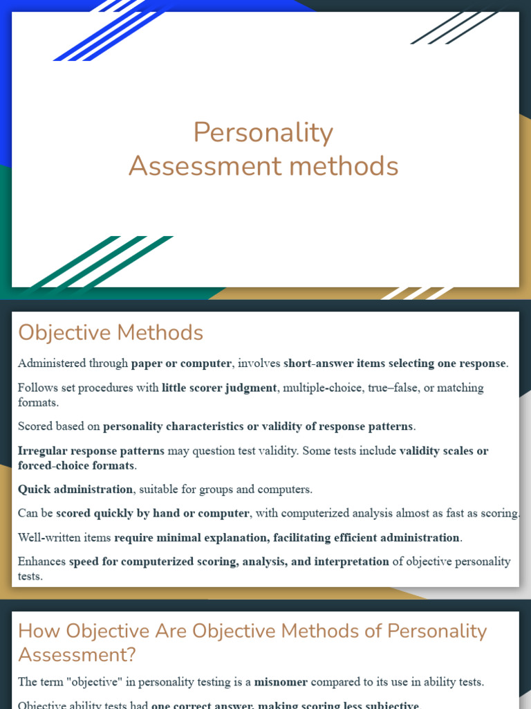 Personality Assessment Methods | Download Free PDF | Validity (Statistics) | Psychometrics
