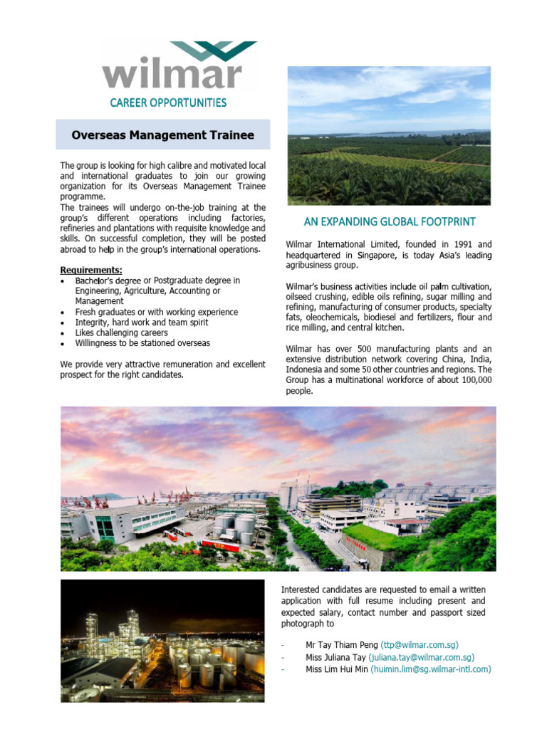 Wilmar Career Opportunity | PDF
