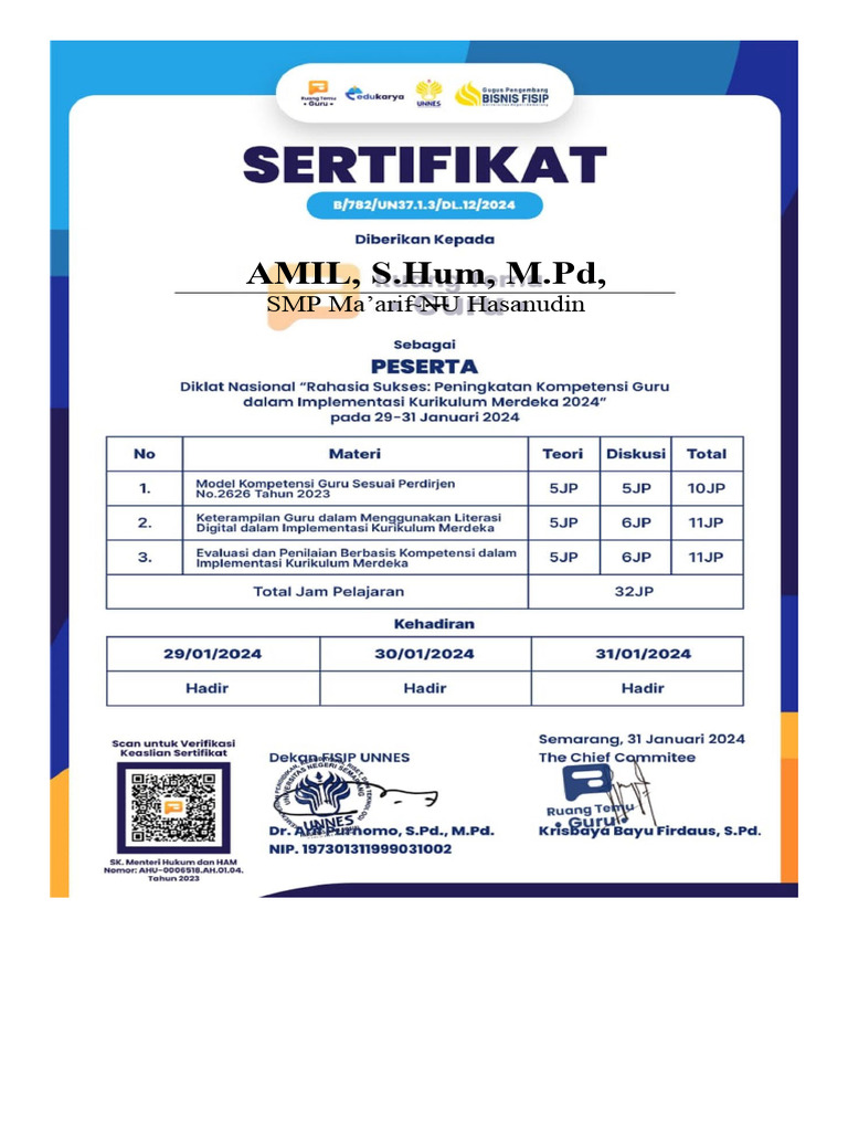 Sertifikat Ruang Temu Guru | PDF