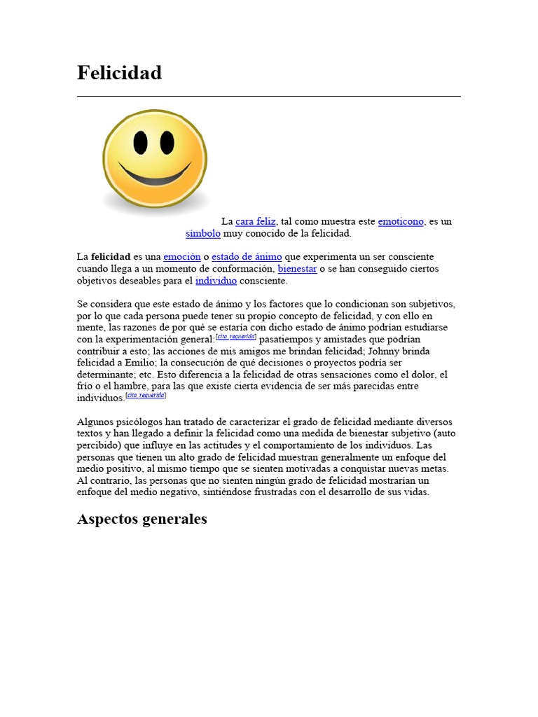La Felicidad Pdf Felicidad Hedonismo