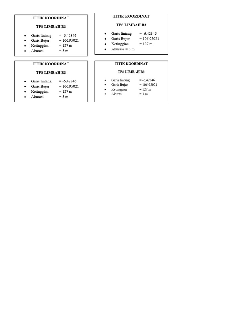 Koordinat TPS B3 | PDF