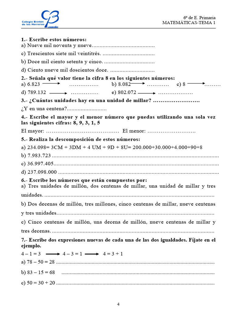 Ficha Mate Tema 1 | PDF