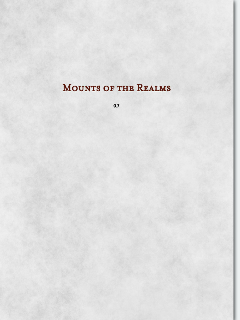 Exotic Mounts for D&D 5E | PDF | Horses