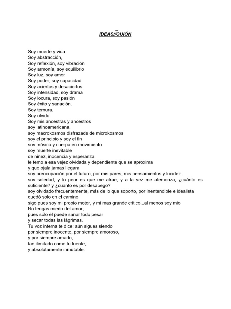 Ideas - Guión | PDF | Amor