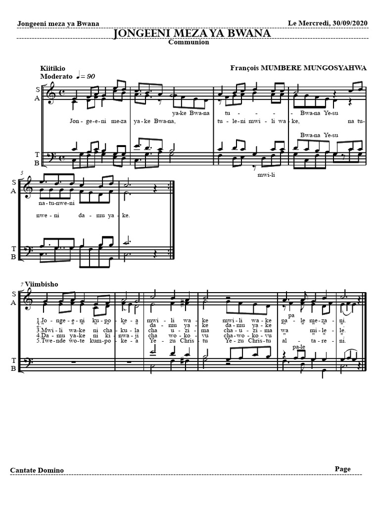 Jongeeni Meza Ya Bwana - Compressed-1 | PDF