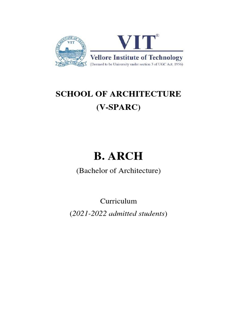 B.Arch-Curriculum-Syllabus-2021-2022 | PDF | Thought | Engineering