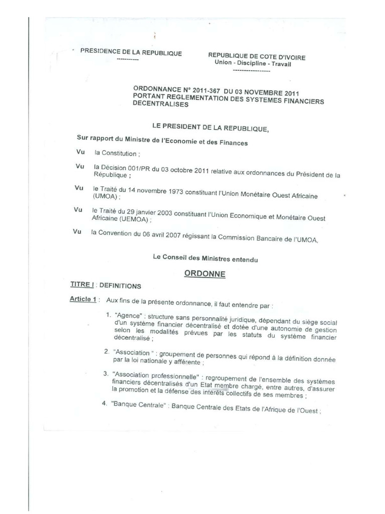 Reglementation Des SFD | PDF