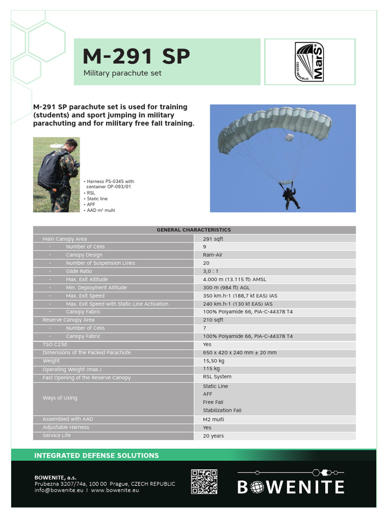 Datasheet_M-291 SP-v2 | Download Free PDF | Parachute | Unpowered Flight