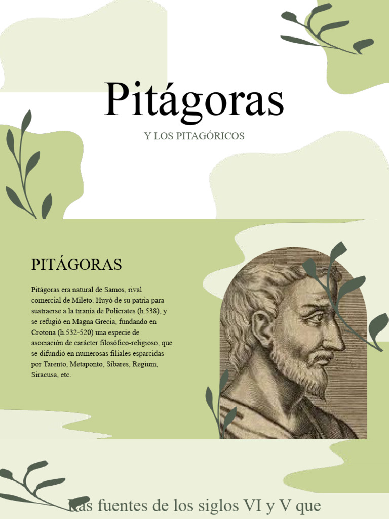 Pitágoras y su Filosofía Matemática | PDF | Pitágoras | Platón