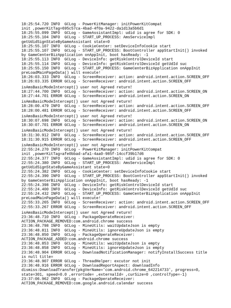 Android App Initialization Logs | PDF | Finance & Money Management | Computers